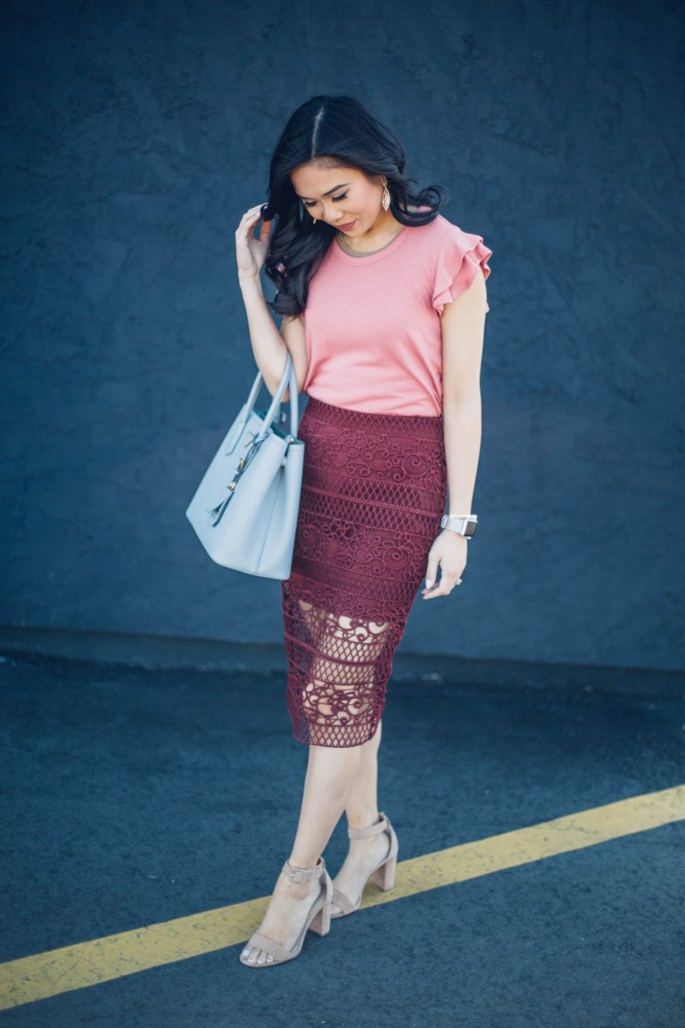 Spring Work Wear :: Ruffles + Crochet To Mix and Match - Color & Chic