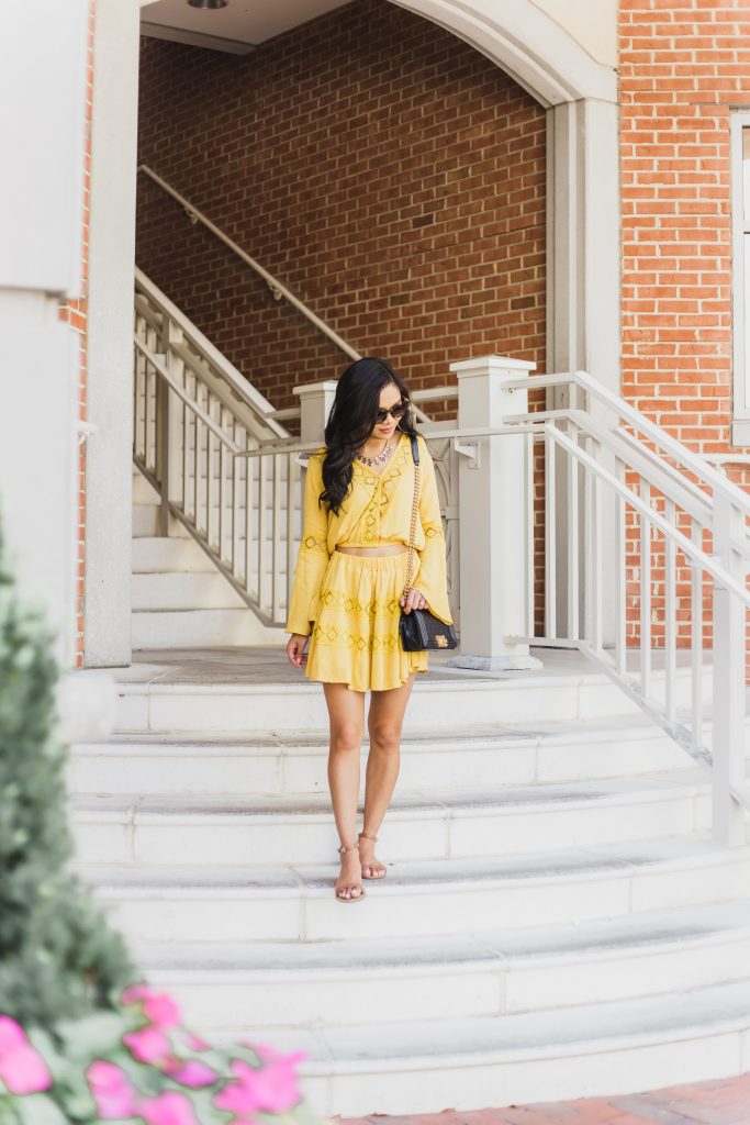 Sunny Days :: Yellow Two Piece Skirt Set - Color & Chic