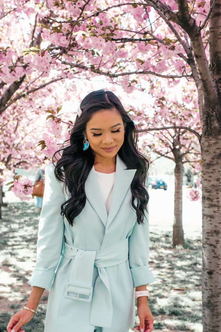 Picturesque Cherry Blossoms in D.C. & a Mint Green Suit - Color & Chic