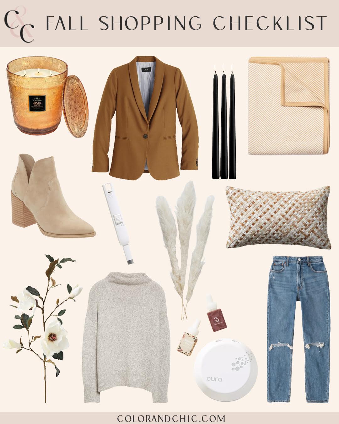 Cozy Fall Aesthetic Shopping Checklist - Color & Chic